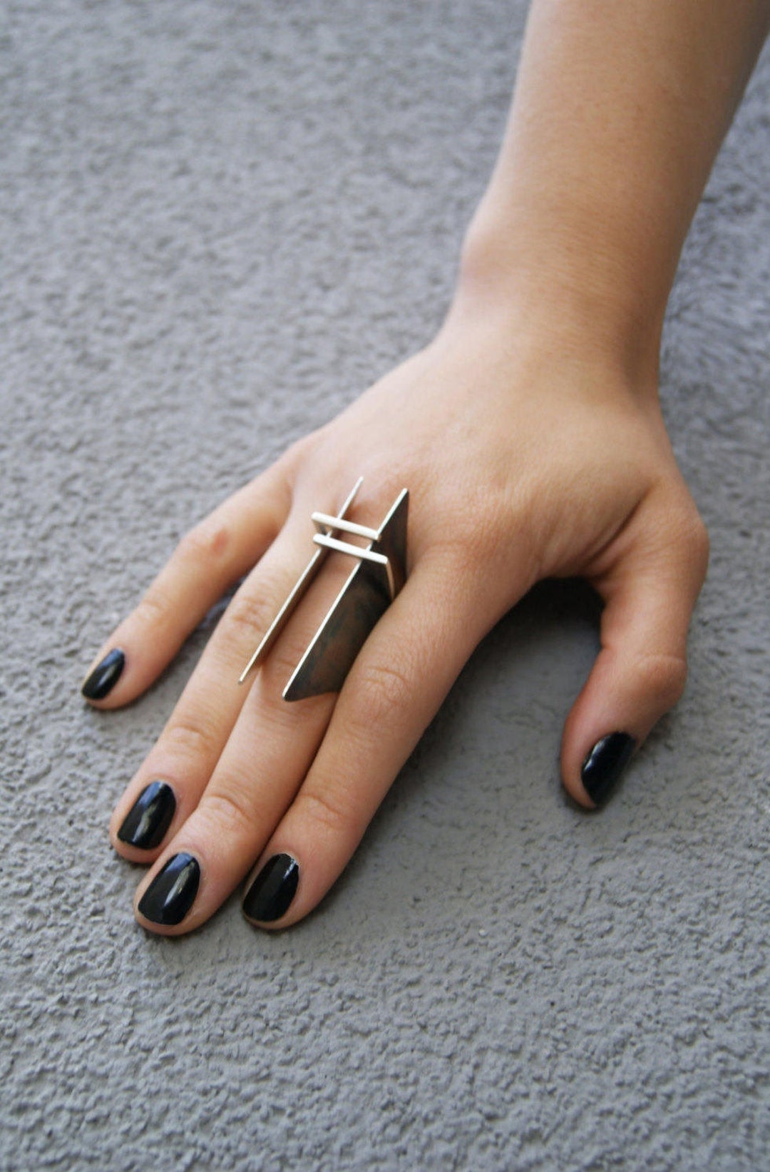Big Statement Ring,contemporary Ring, Silver Oxidized Ring, Unique Ring ...