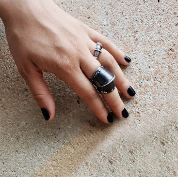 Bold Silver Ring Contemporary Ring Big Ring Oxidized Silver - Etsy