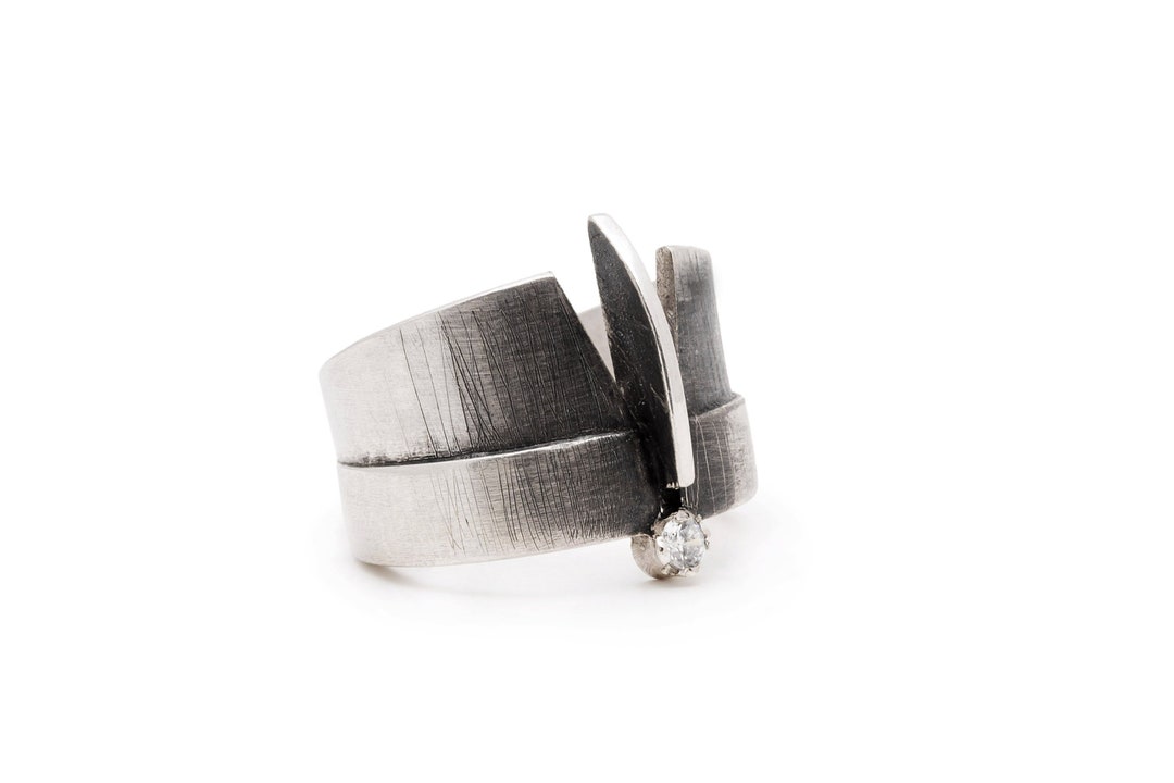 Statement Silver Ring, Contemporary Ring,unique Ring,silver Oxidized ...