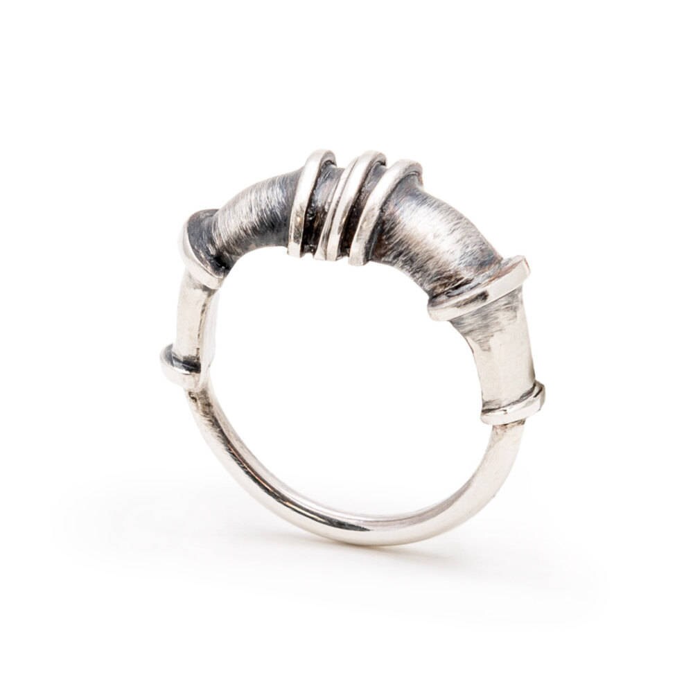 Bold Silver Ring, Contemporary Ring, Big Ring, Oxidized Silver Ring ...