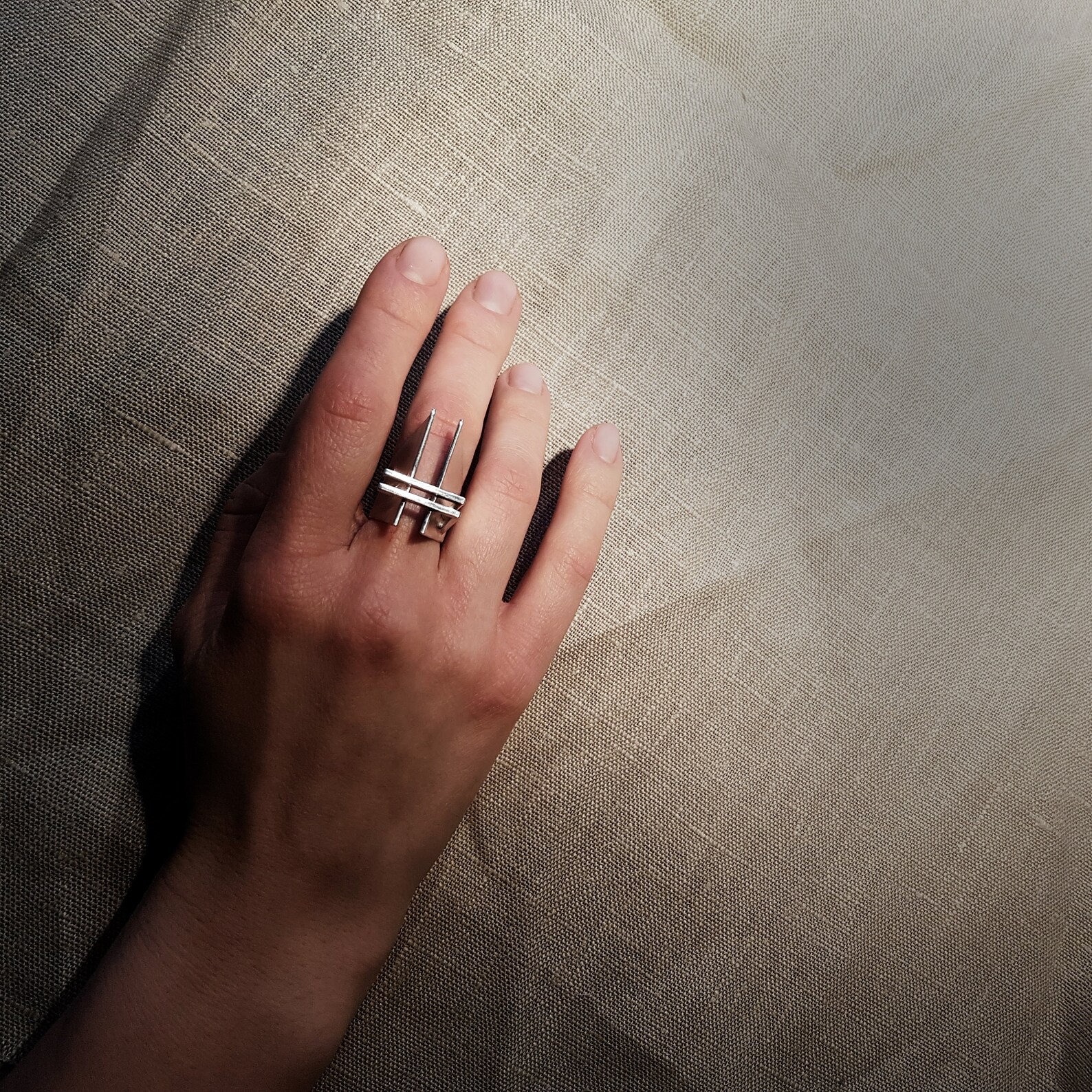 Geometric Silver Ring Bold Ring Contemporary Ring Warrior - Etsy