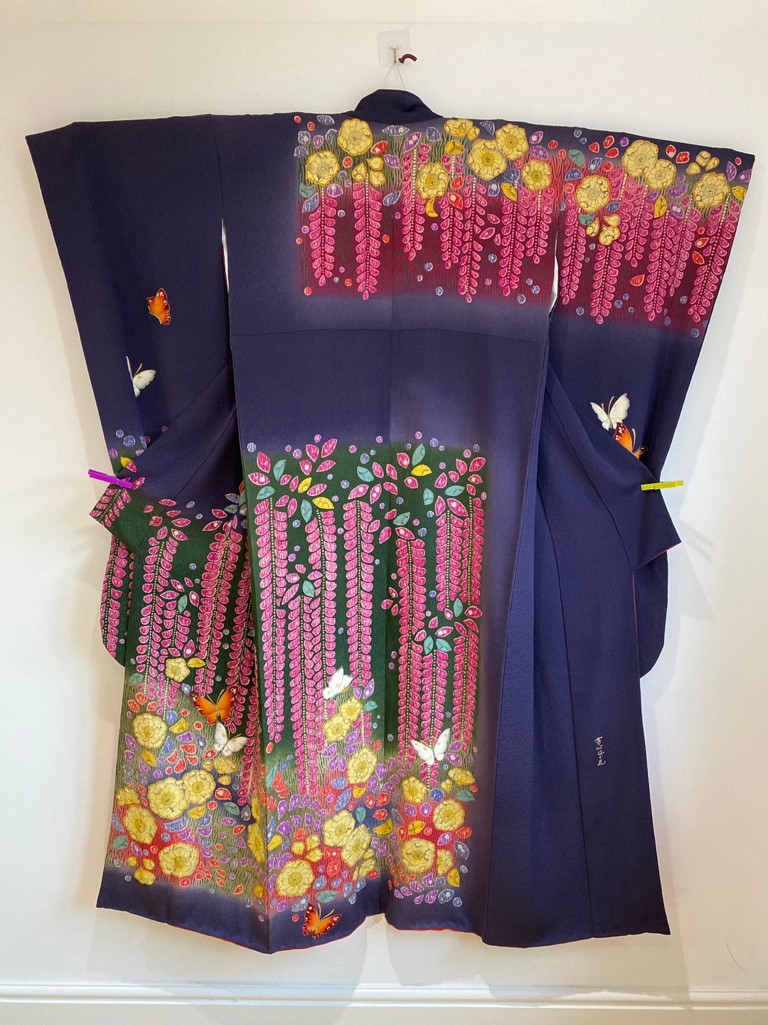 Purple Floral Furisode - Etsy