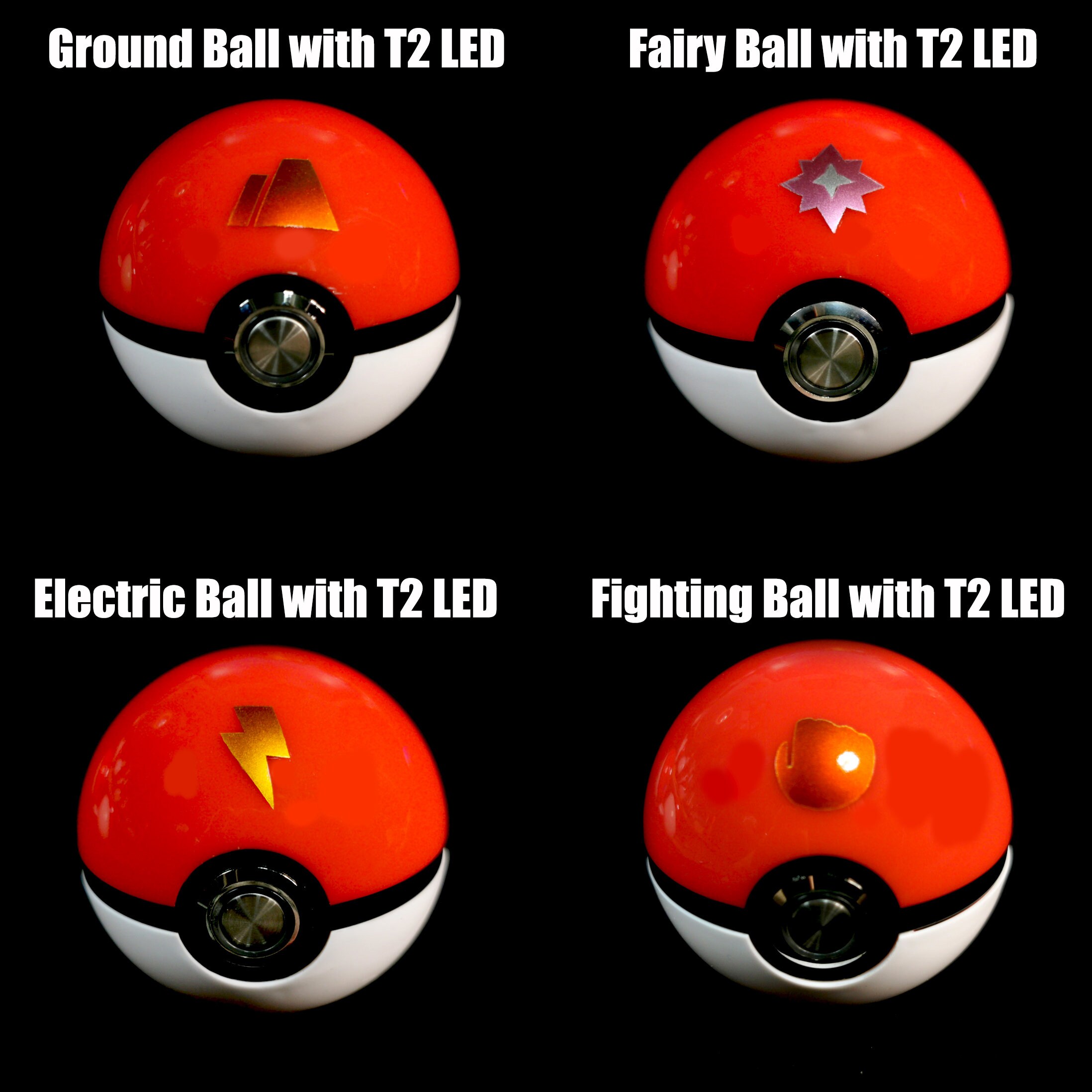 ALL TYPING Pokeballs Lightup with LED Windcustoms Exclusive. | Etsy