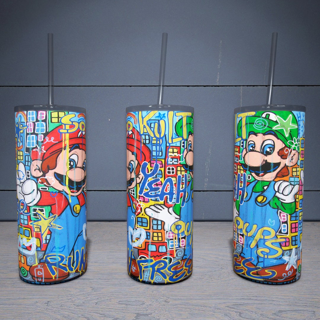 Mario and Luigi Nintendo Graffiti Tumbler - Etsy