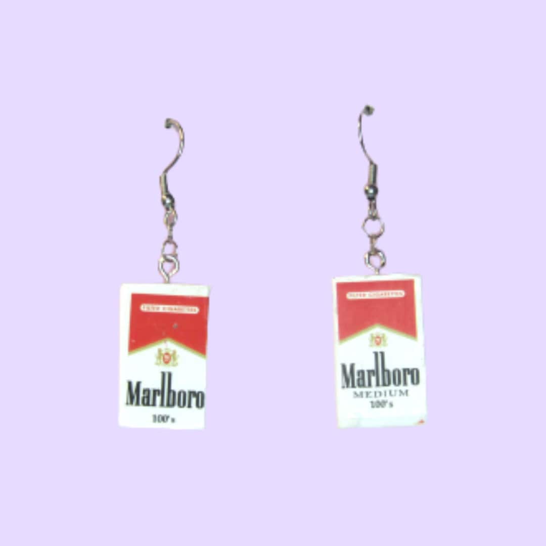 Miniature Cigarette Pack Dangle Earrings - Etsy