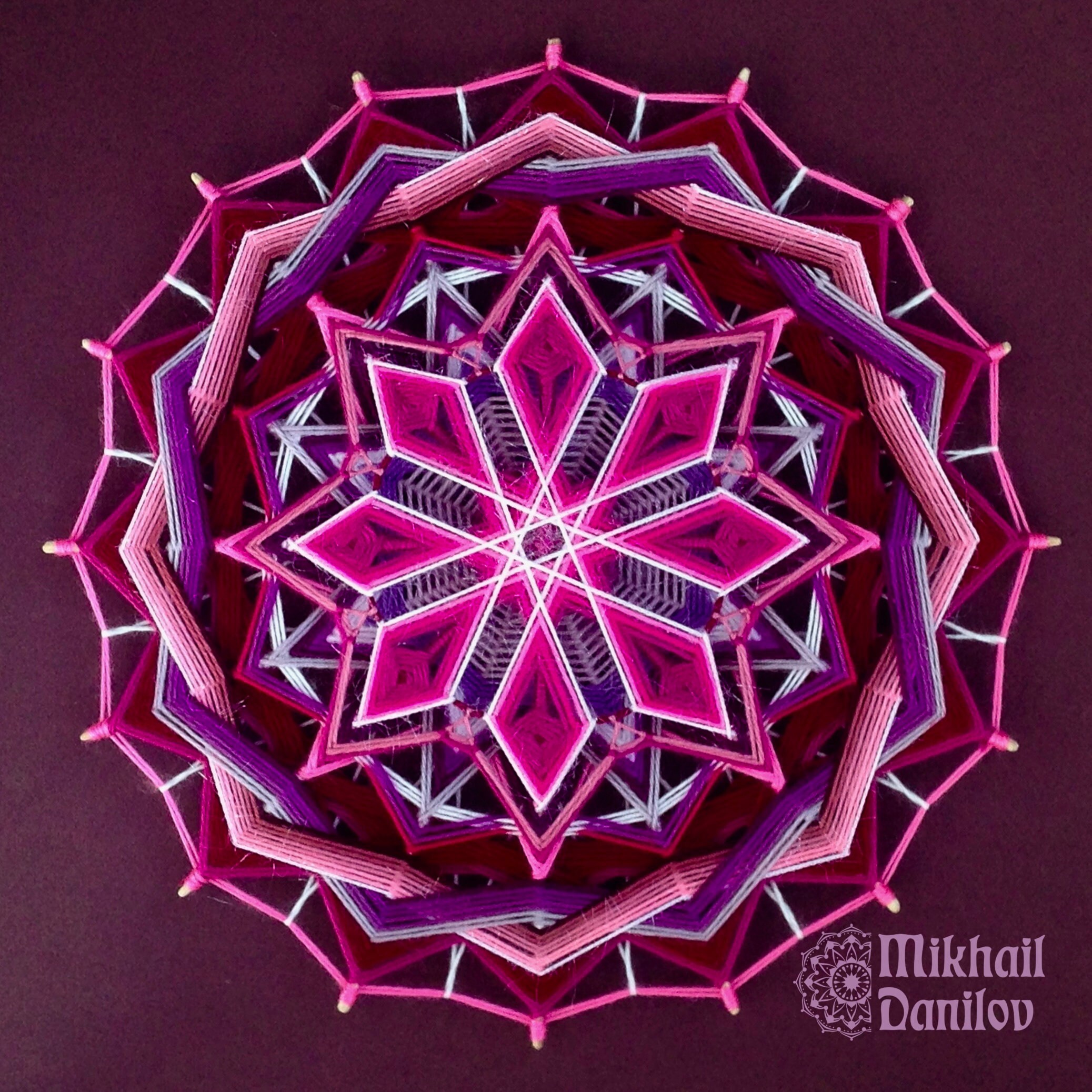 Woven mandala Wheel of Fortune pink free shipping | Etsy