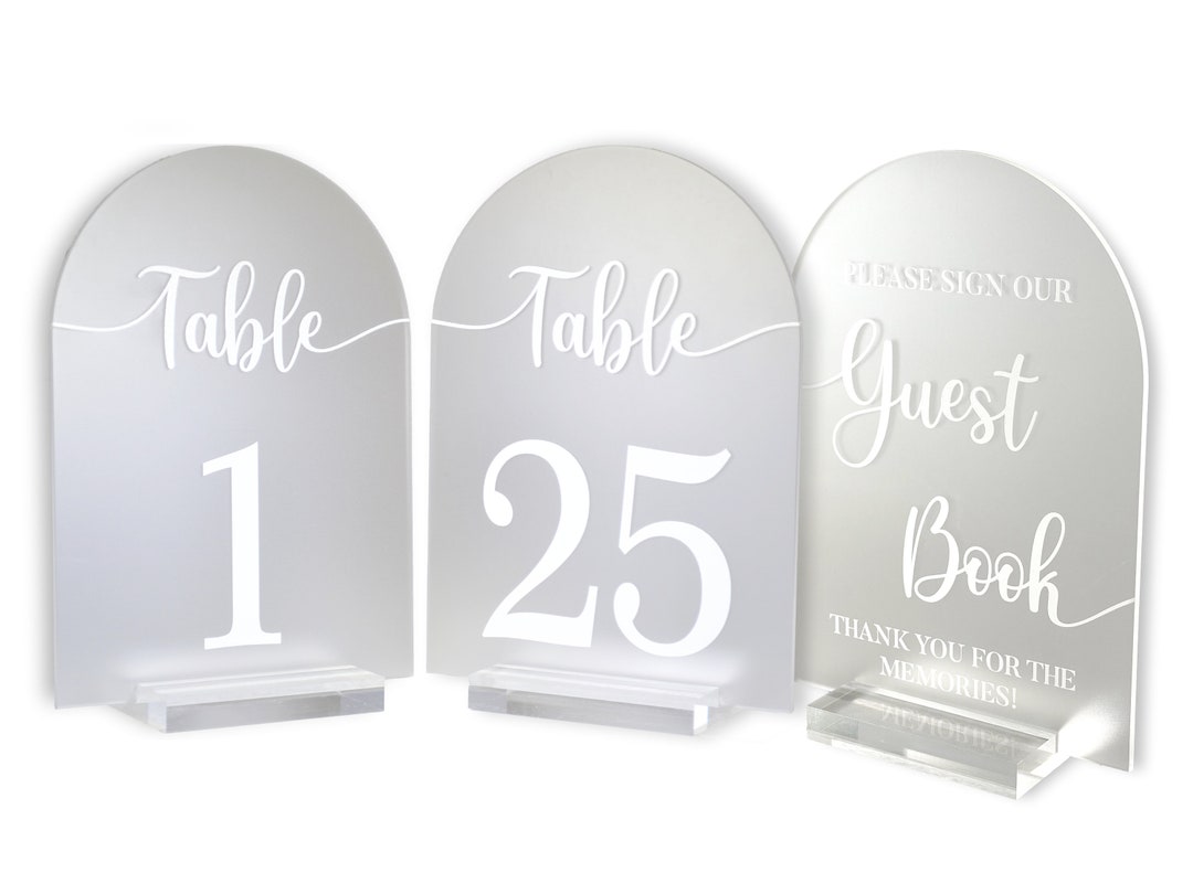 Frosted Arch Acrylic Table Numbers for Wedding 1-25 - Etsy