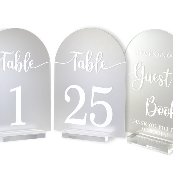 Wedding Table Numbers, Frosted Acrylic Table Numbers - Etsy
