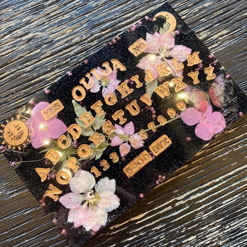 Mini Ouija Board With Real Pink Flowers - Etsy