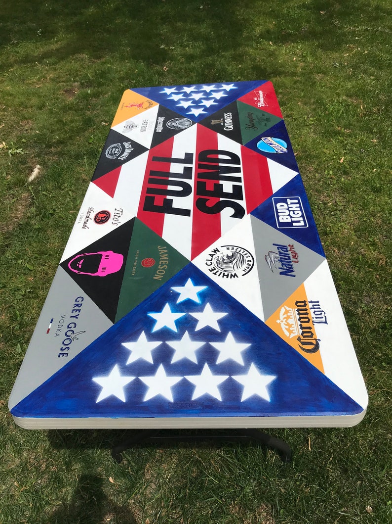 Custom Painted Beer Pong Table Etsy Custom Painted Beer Pong Table Etsy