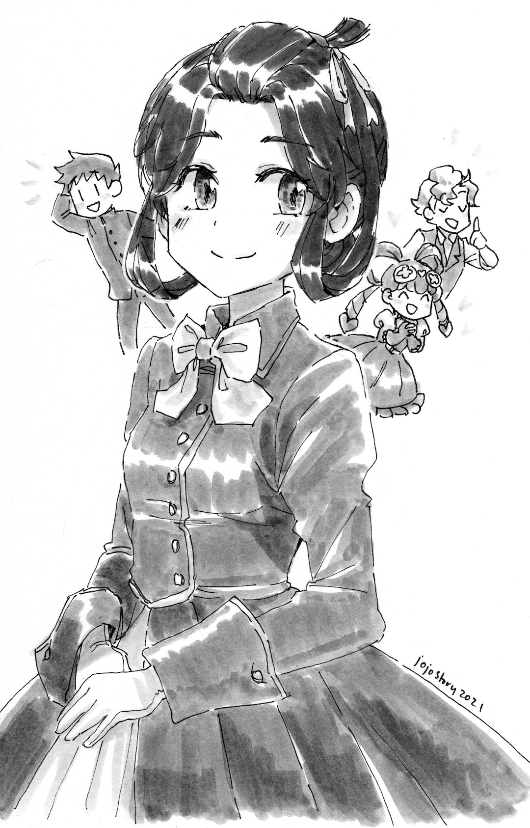 Susie: Original Ink Drawing | Susato Mikotoba, Great Ace Attorney ...