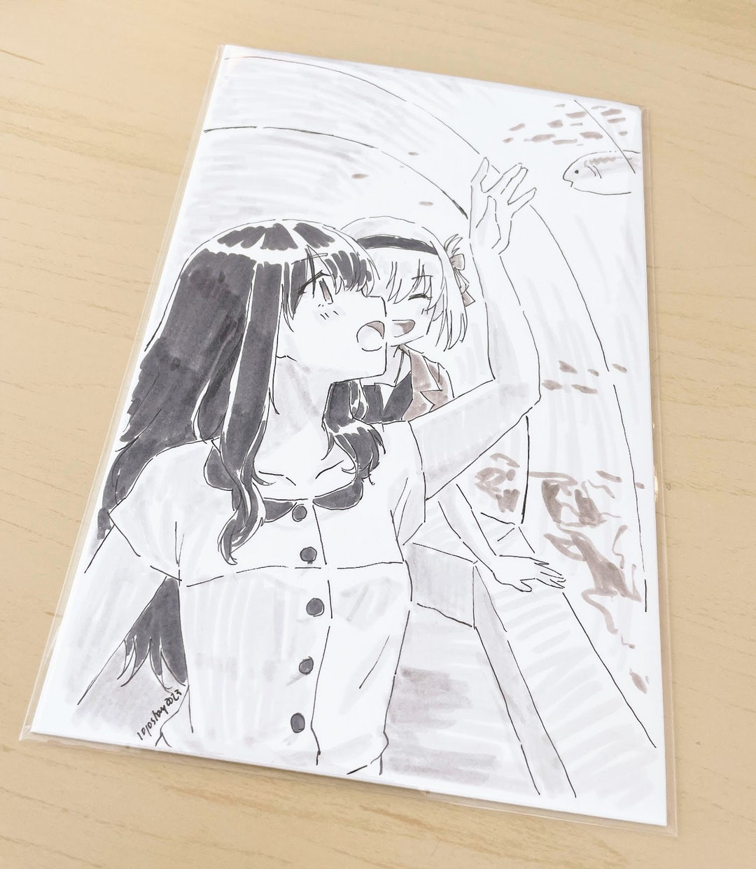 Aquarium: Original Ink Drawing | Lycoris Recoil, Chisato and Takina ...