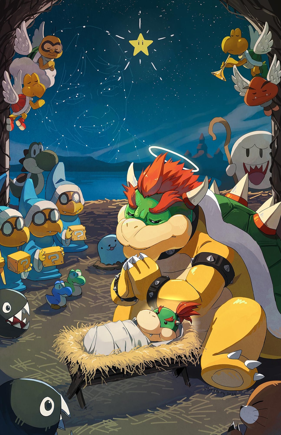 A Super Mario Silent Night | Bowser, Video Game Poster, Anime Poster ...