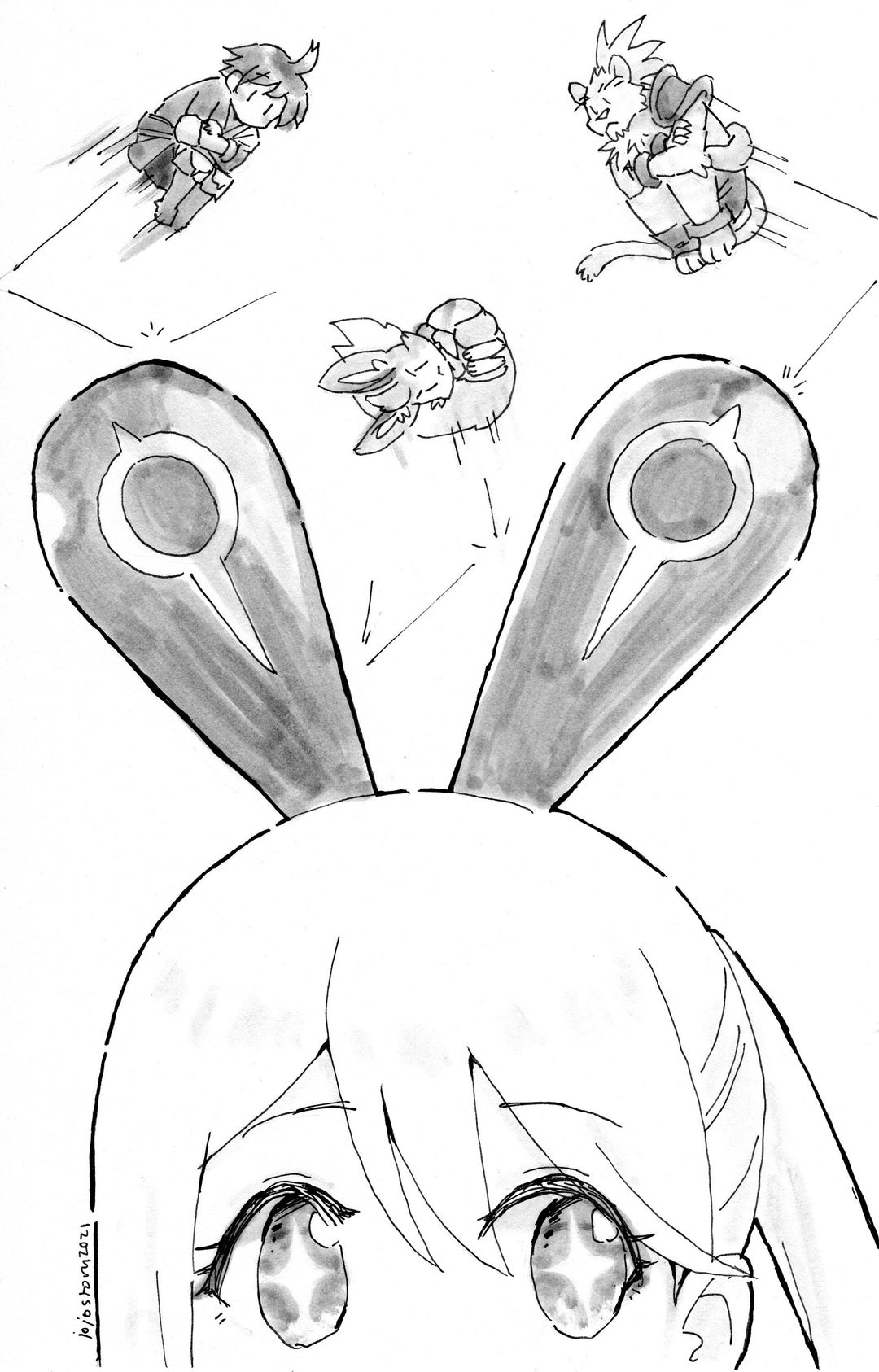 World Flipper: Original Ink Drawing | Stella, Nimbus, Arc, Gacha Game ...