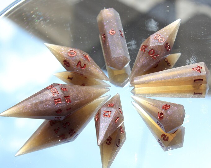 Pink and Blue Iridescent Crystal Dnd Dice. - Luminescent Cave Mushroom ...