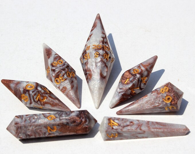 Copper & Pearlescent Crystal Dnd Dice Copper Marble - - Etsy