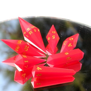 Handmade 8-bit Ruby Red Crystal Dice Set - D&D Gaming - 8-bitruby - Etsy