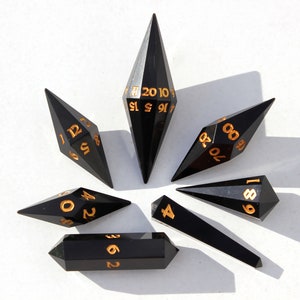 Ethereal Enigma Black Shards Crystal Dnd Dice Set - Unique Handmade ...