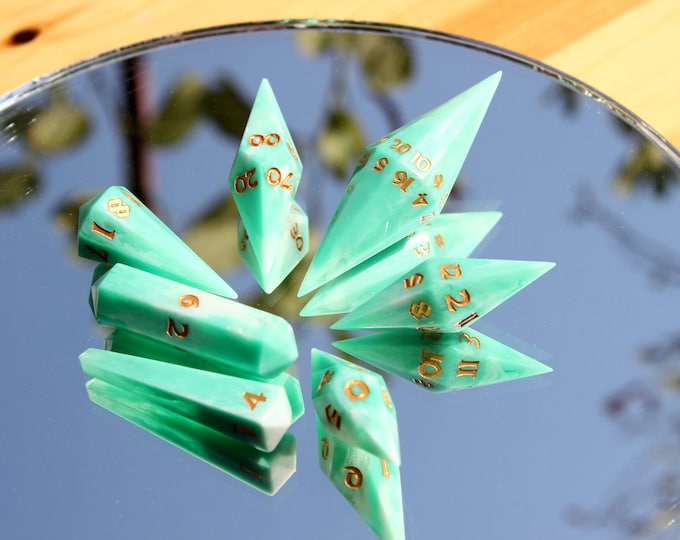 Green Crystal Dnd Dice - Jade 01 / Discounted - Etsy