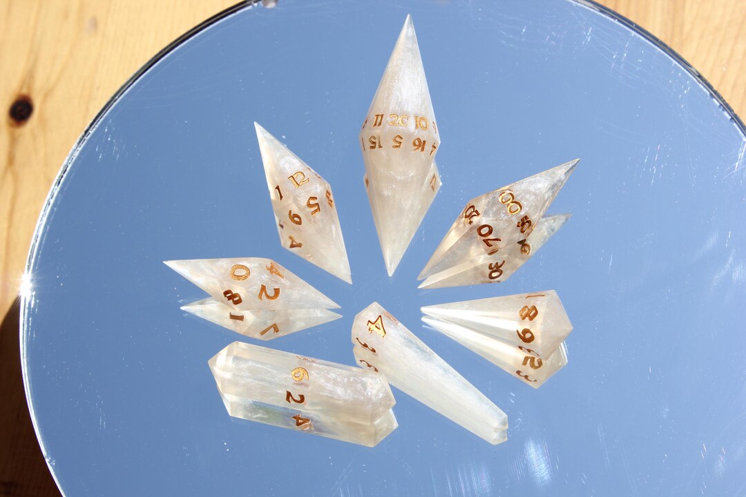 Angelic White Crystal Dnd Dice. Angel 55 - Etsy
