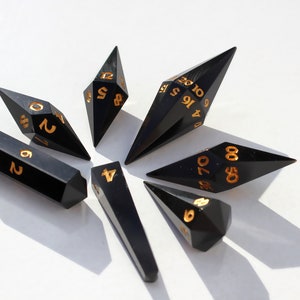 Ethereal Enigma Black Shards Crystal Dnd Dice Set - Unique Handmade ...