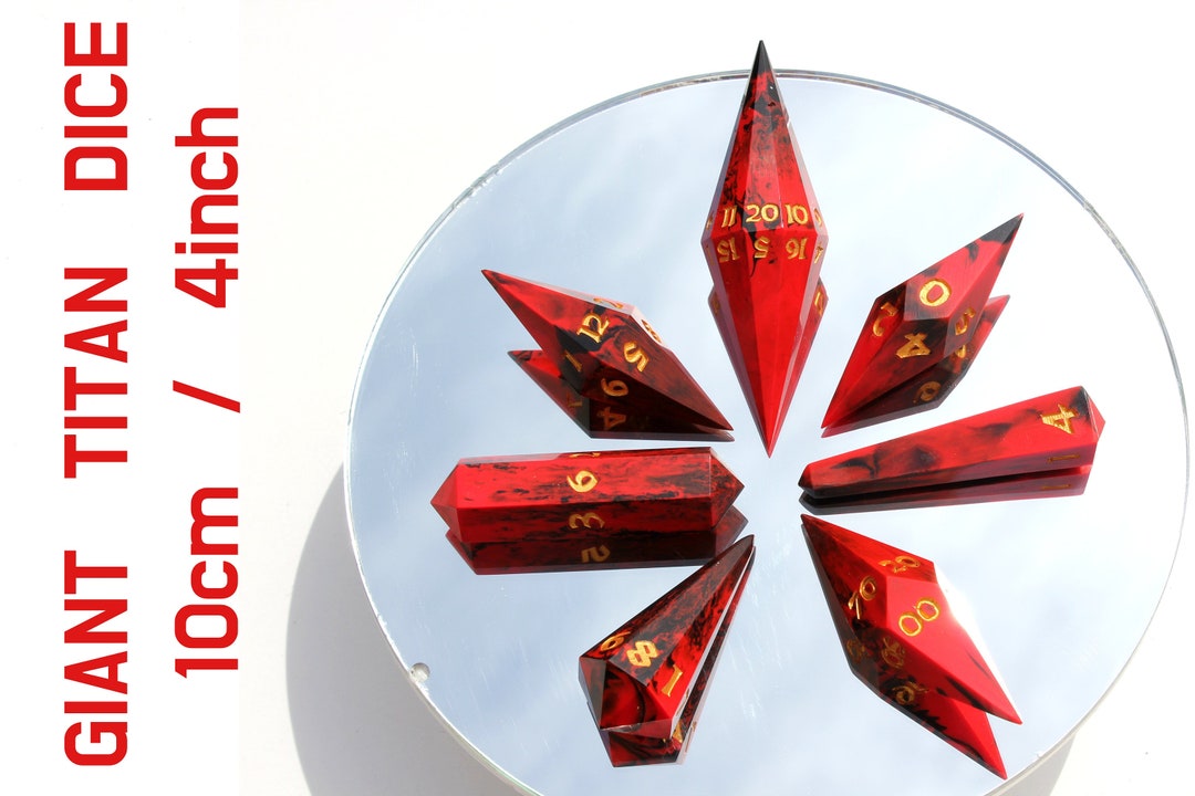 Magma Titan Crystal Dice, Giant Red-black Crystal Dnd Dice - Magma ...