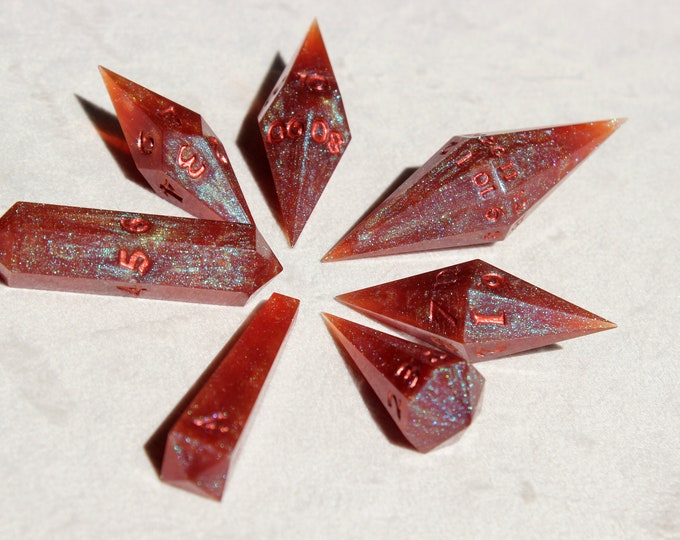 Red Crystal Dnd Dice With Green, and Blue Color Shifting. Blood Elf 02 ...