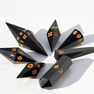 Ethereal Enigma Black Shards Crystal Dnd Dice Set - Unique Handmade ...