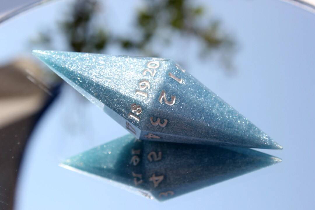 Behold the Frost Giant: Handmade Ice Blue Giant Dnd Crystal Dice With ...