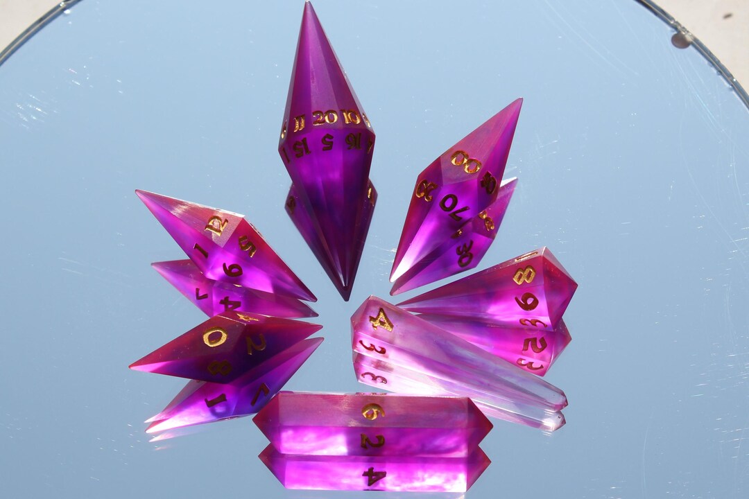 Purple Pink Crystal Dnd Dice - Dark Soul Gem 02 - Etsy