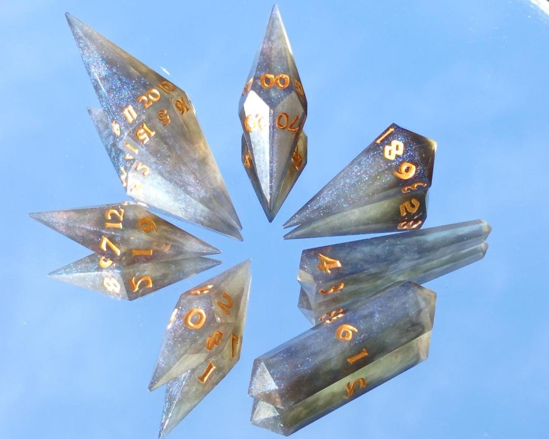 Dnd Crystal Dice Set - Iridescent Translucent - Etsy