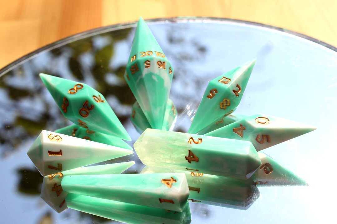 Green Crystal Dnd Dice Jade 02 - Etsy