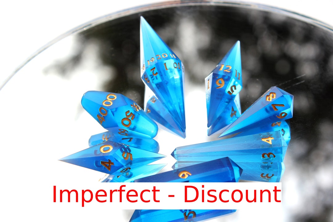 Discount - Blue Shard Crystal Dnd Dice. Handmade Pearlescent Crystal ...