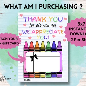 Teacher Appreciation Gift Card Holder Printable | Thank You Gift ...