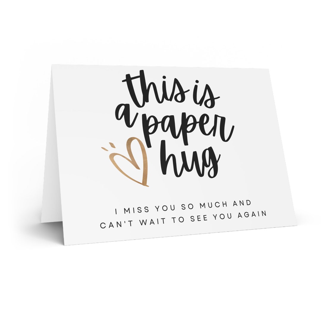 Paper Hug Miss You Greeting Card - Etsy