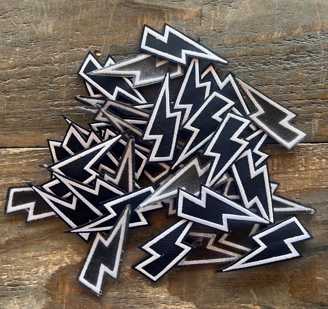 Embroidered Patch Lightning Bolt - Etsy