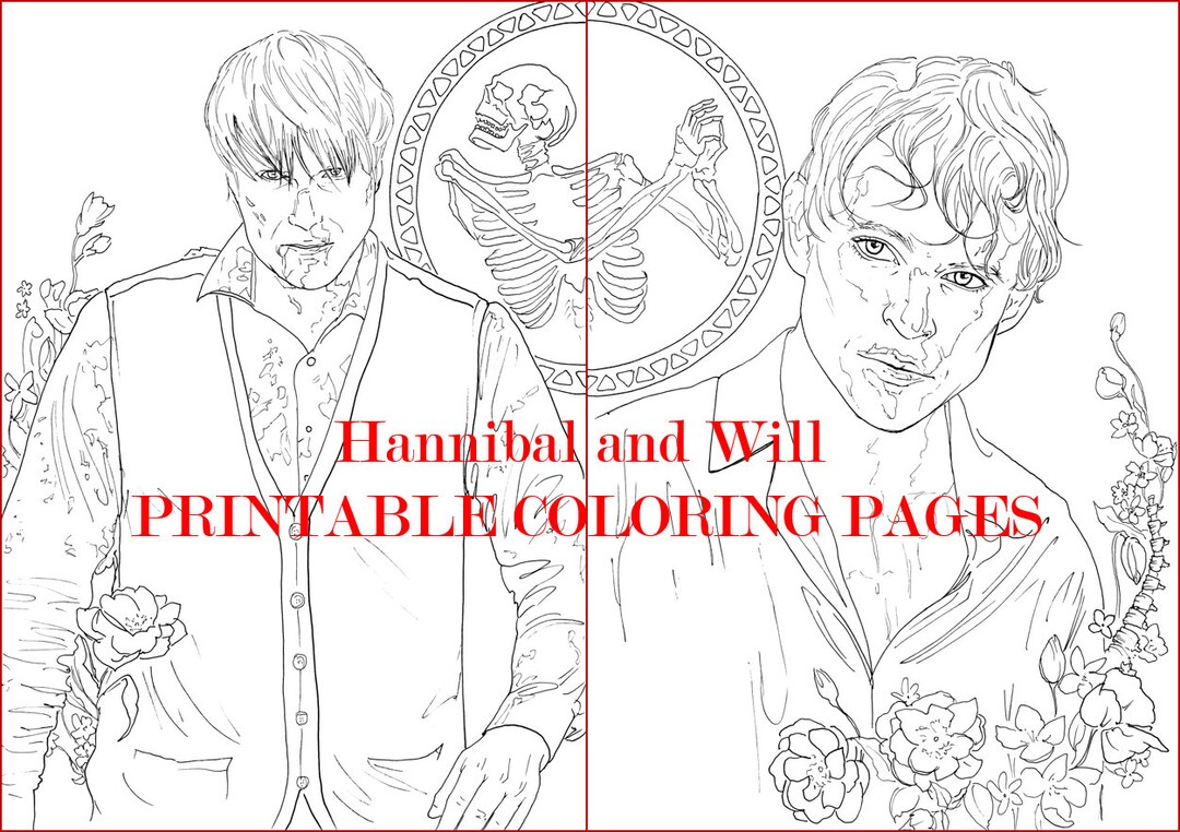 Hannibal & Will Printable PDF Coloring Pages - Etsy