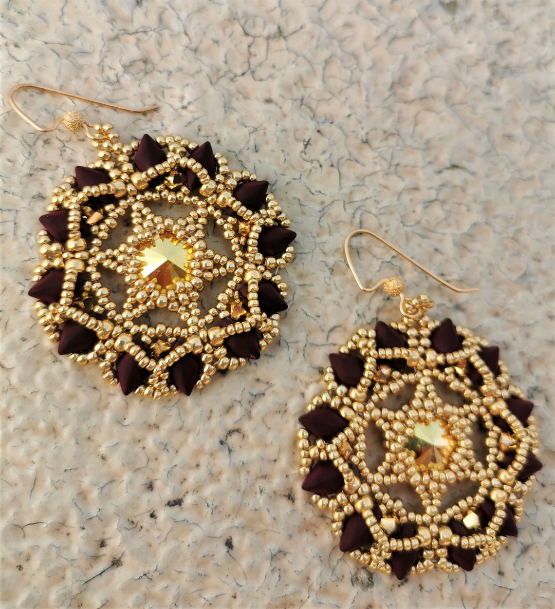 DIY ITA ENG Earrings Nut Step by Step. Beading Tutorials and Pattern ...