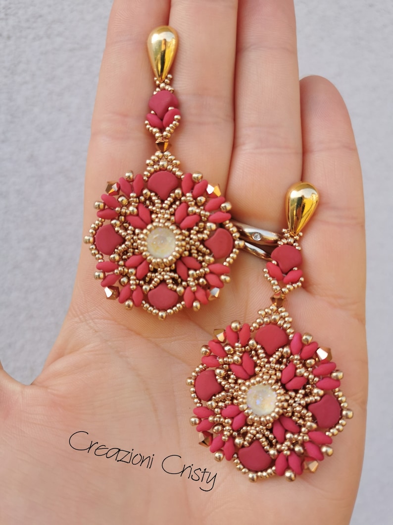 Beading, Beadwork, Beadwork Pattern, Pattern Earring, File Pdf, Chaton ...