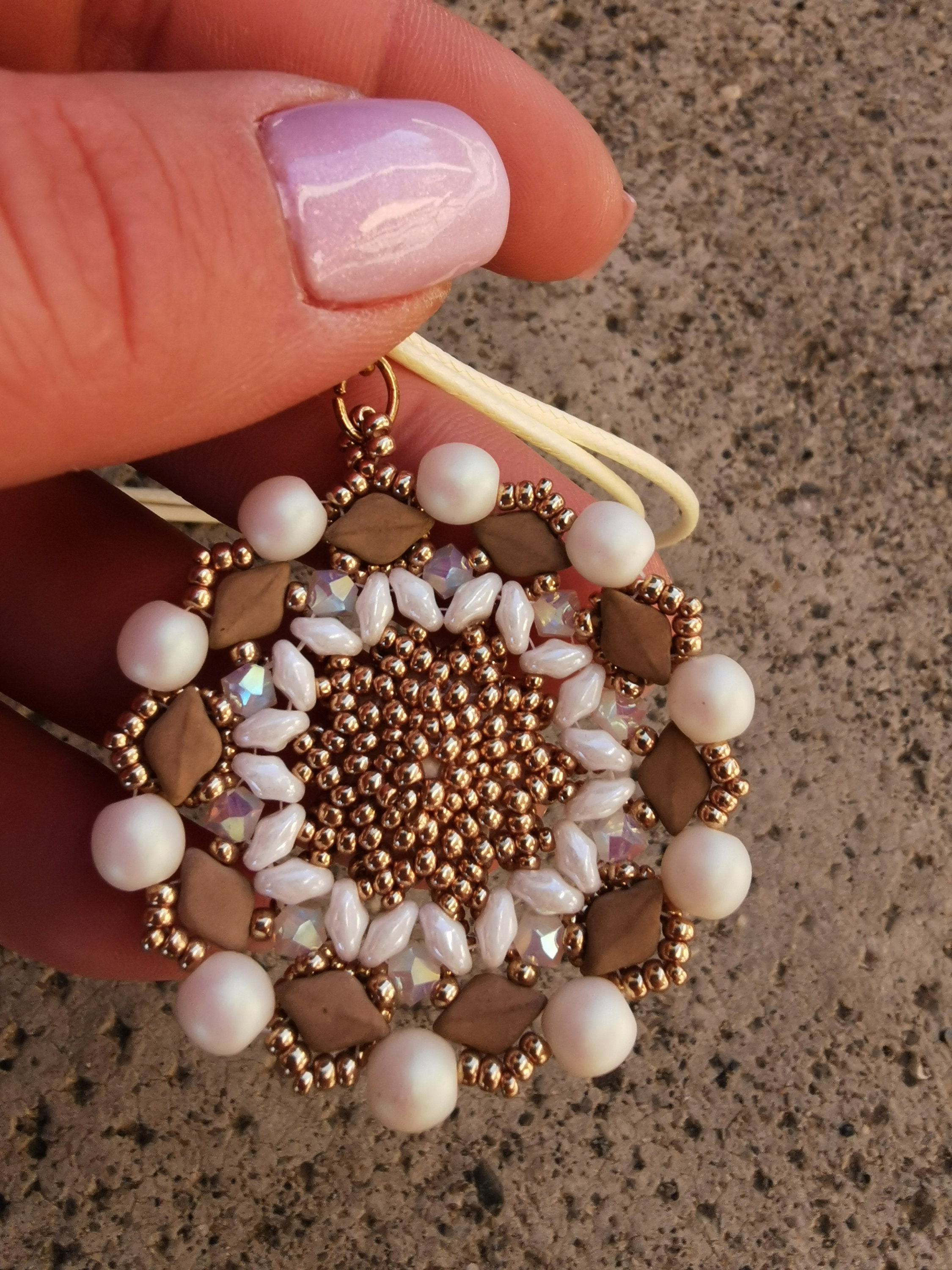 Beading Pattern Pendant Scilla, Beading Pattern and Tutorial, Gemduo ...