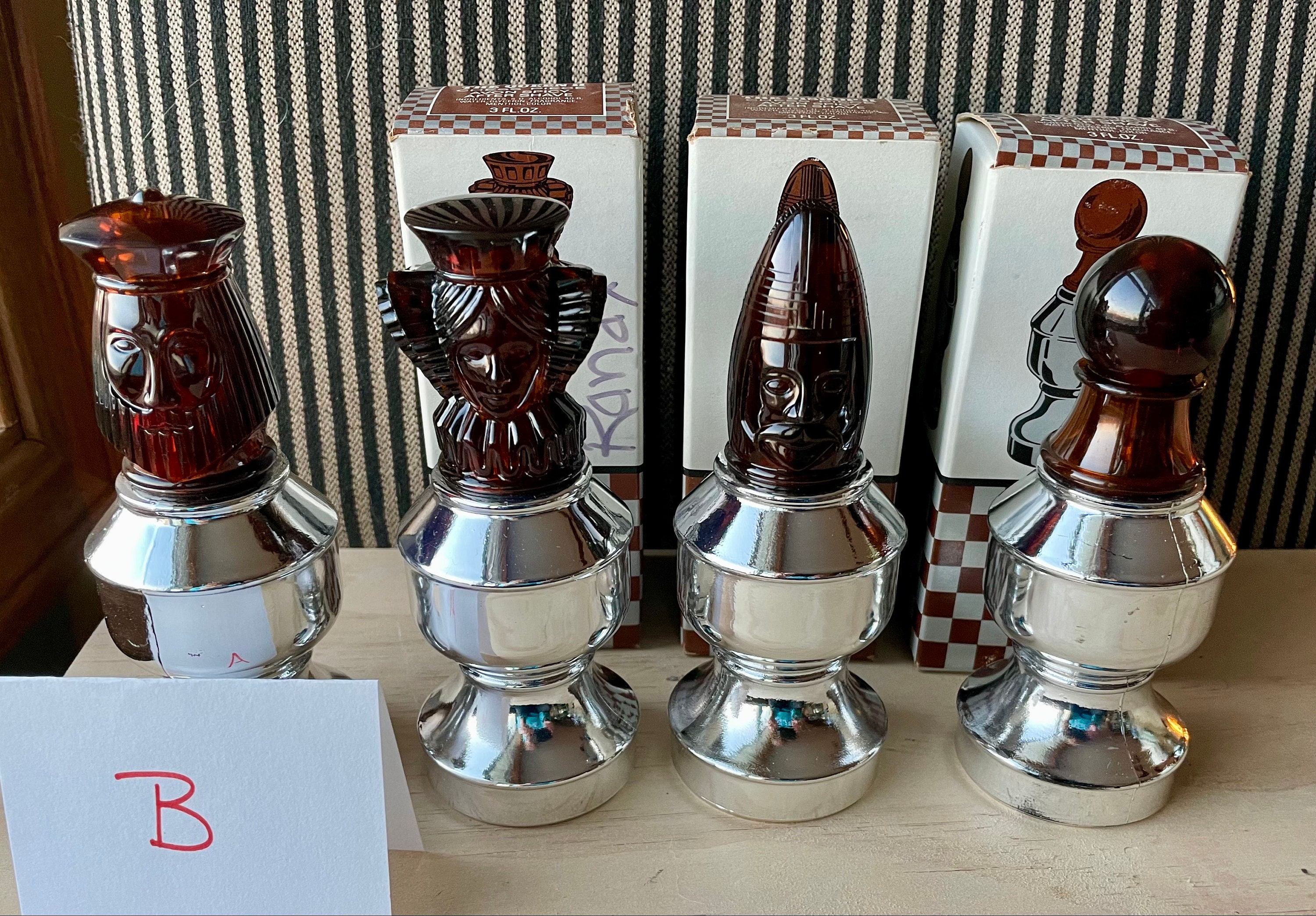 Four (4) Sets of Chess Piece Avon Bottles Vintage 1970s - Etsy