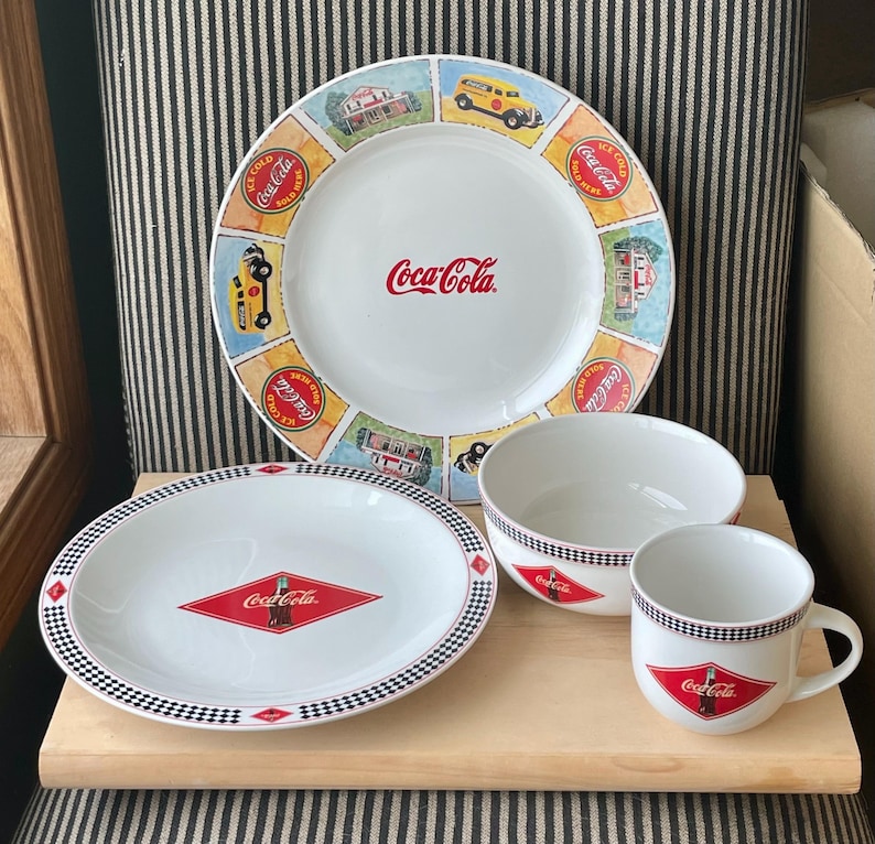 Vintage Coca Cola Dinnerware: Checkered Diner & Good Ol' Days Plates - Etsy