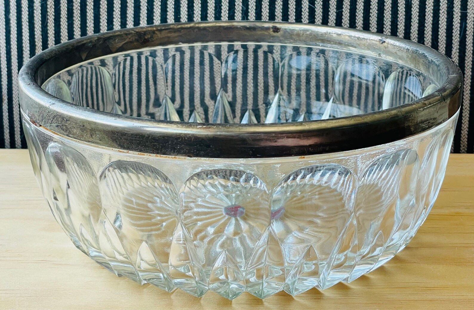 Vintage Glass Bowls: Leonard Silver Rim Crystal, Indiana Pretzel ...