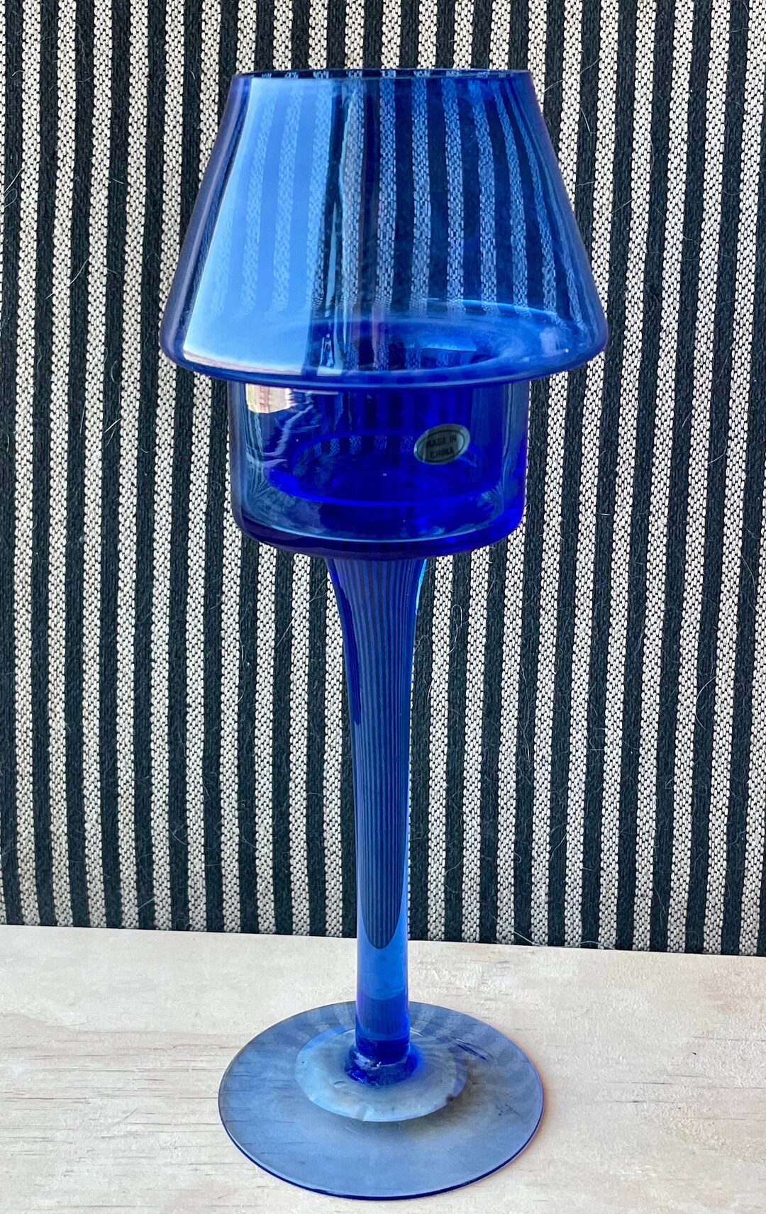 Cobalt Blue Long Stem Votive Candle Holder Vintage 2000 - Etsy