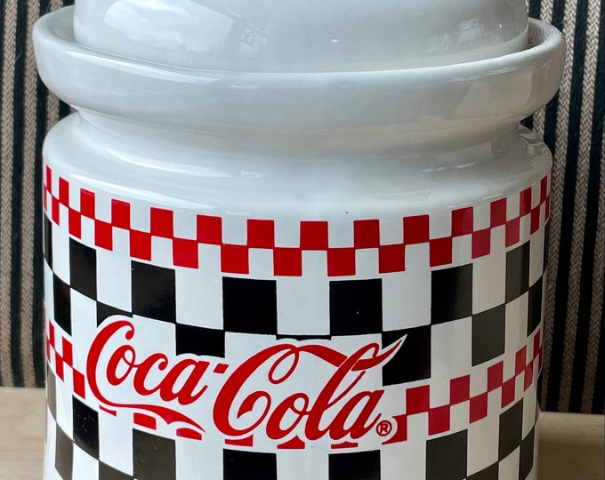 Vintage 1996 Coca Cola Checkered Diner Pattern by Gibson Cookie Jar - Etsy