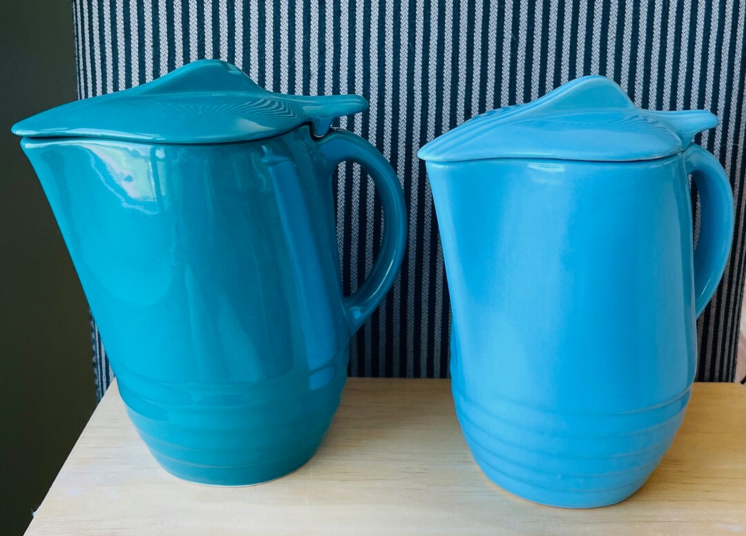 Oxford Ware Covered Refrigerator Pitchers - Ceramic Pottery Water ...