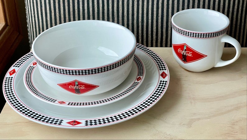Vintage Coca Cola Dinnerware: Checkered Diner & Good Ol' Days Plates - Etsy