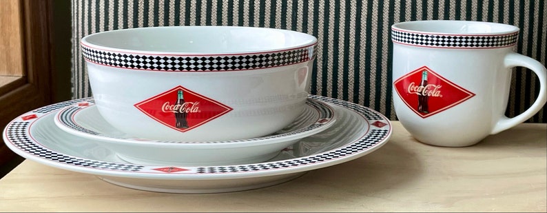 Vintage Coca Cola Dinnerware: Checkered Diner & Good Ol' Days Plates - Etsy
