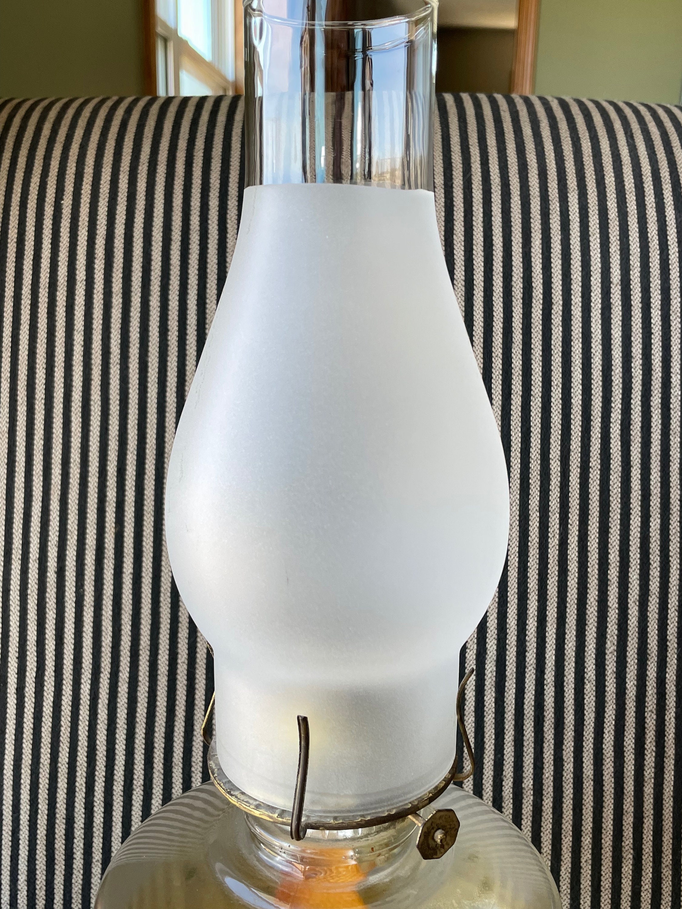 Antique Extra Large Clear Glass Oil Lamp - Etsy