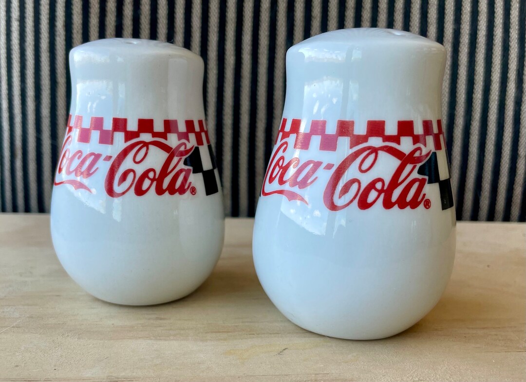 Vintage 1996 Coca Cola Checkered Diner Pattern by Gibson Salt and ...